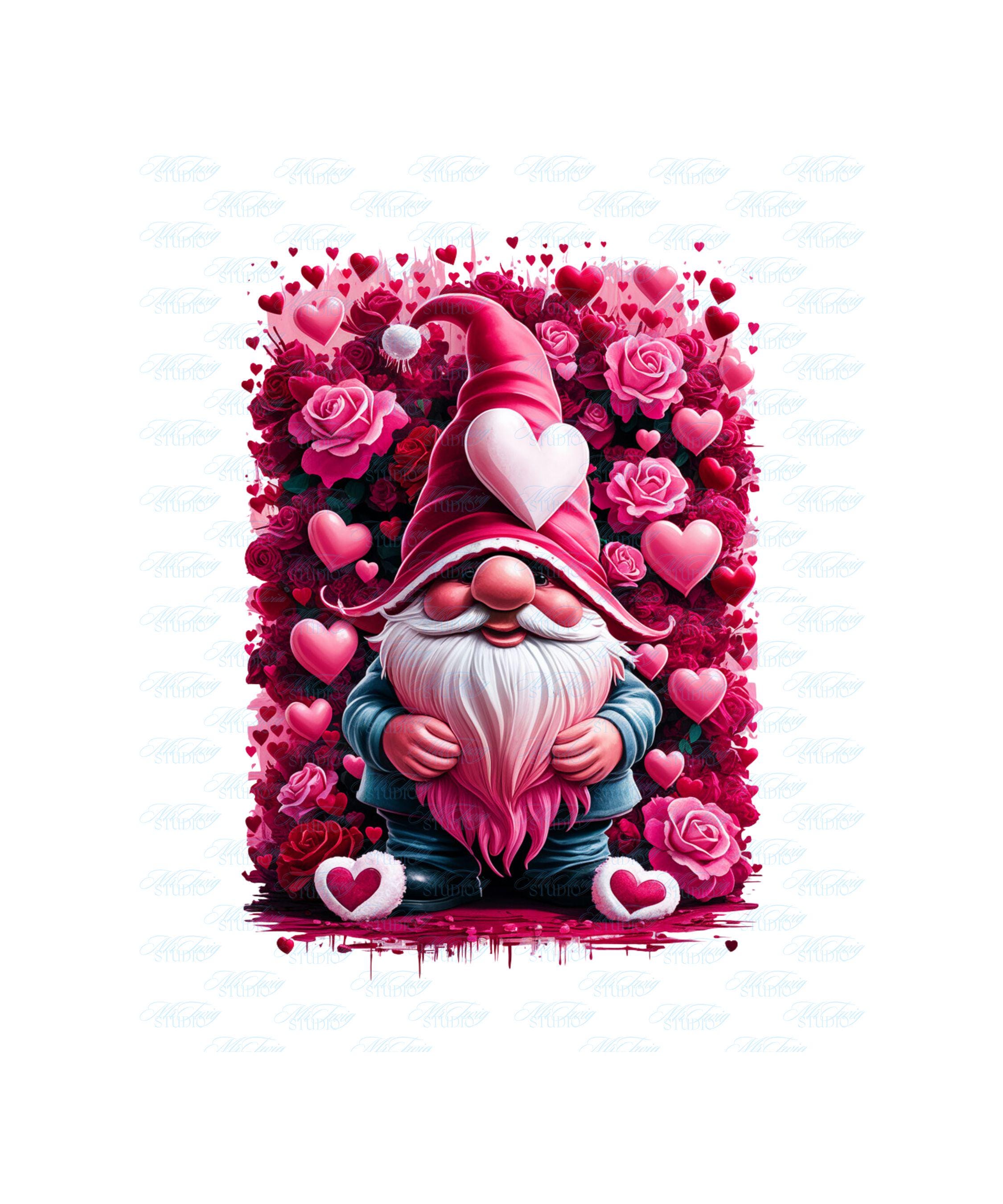 Valentines Gnome Clipart - Cute Red Gnome PNG for Valentine's Day, Red ...