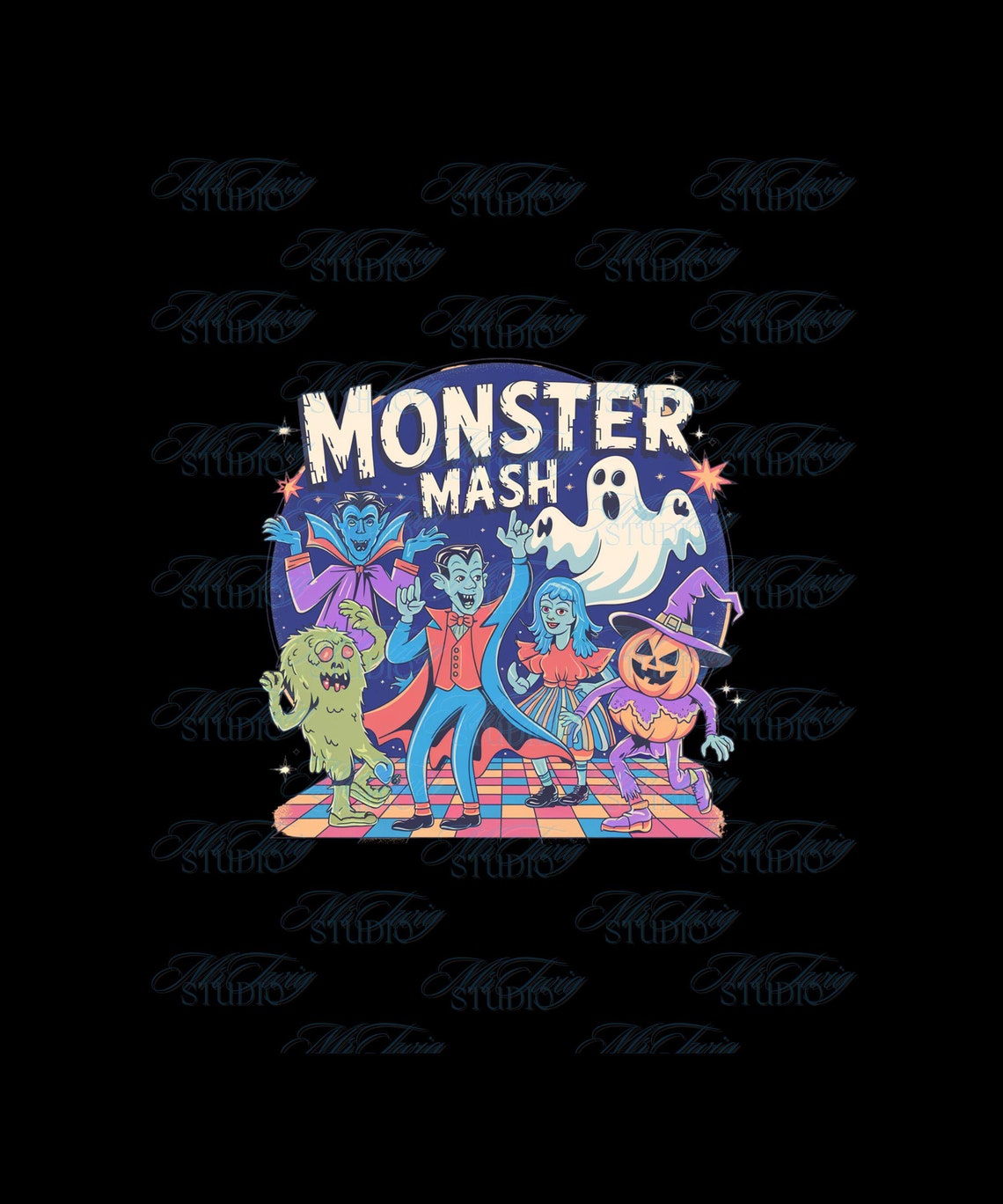 Vintage Monster Mash PNG - Halloween Monsters Digital Art, Retro Horror ...
