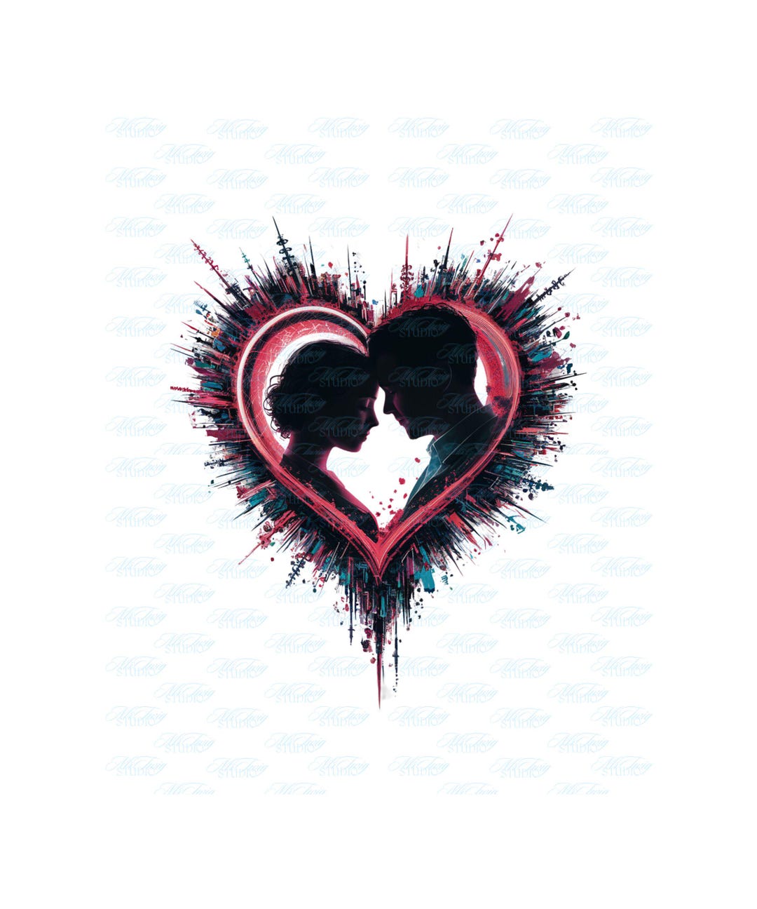 Couple Heart Png, LOVE PNG, Valentine's Day Design, Lovely Couple Heart ...
