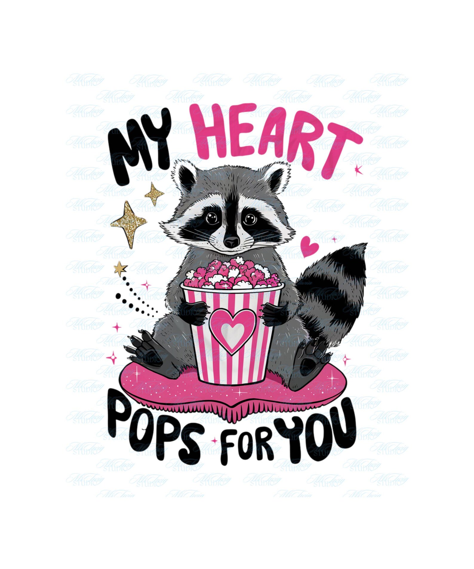 My Heart Pops for You Valentine Vibe PNG Funny Raccoon Valentines Day ...