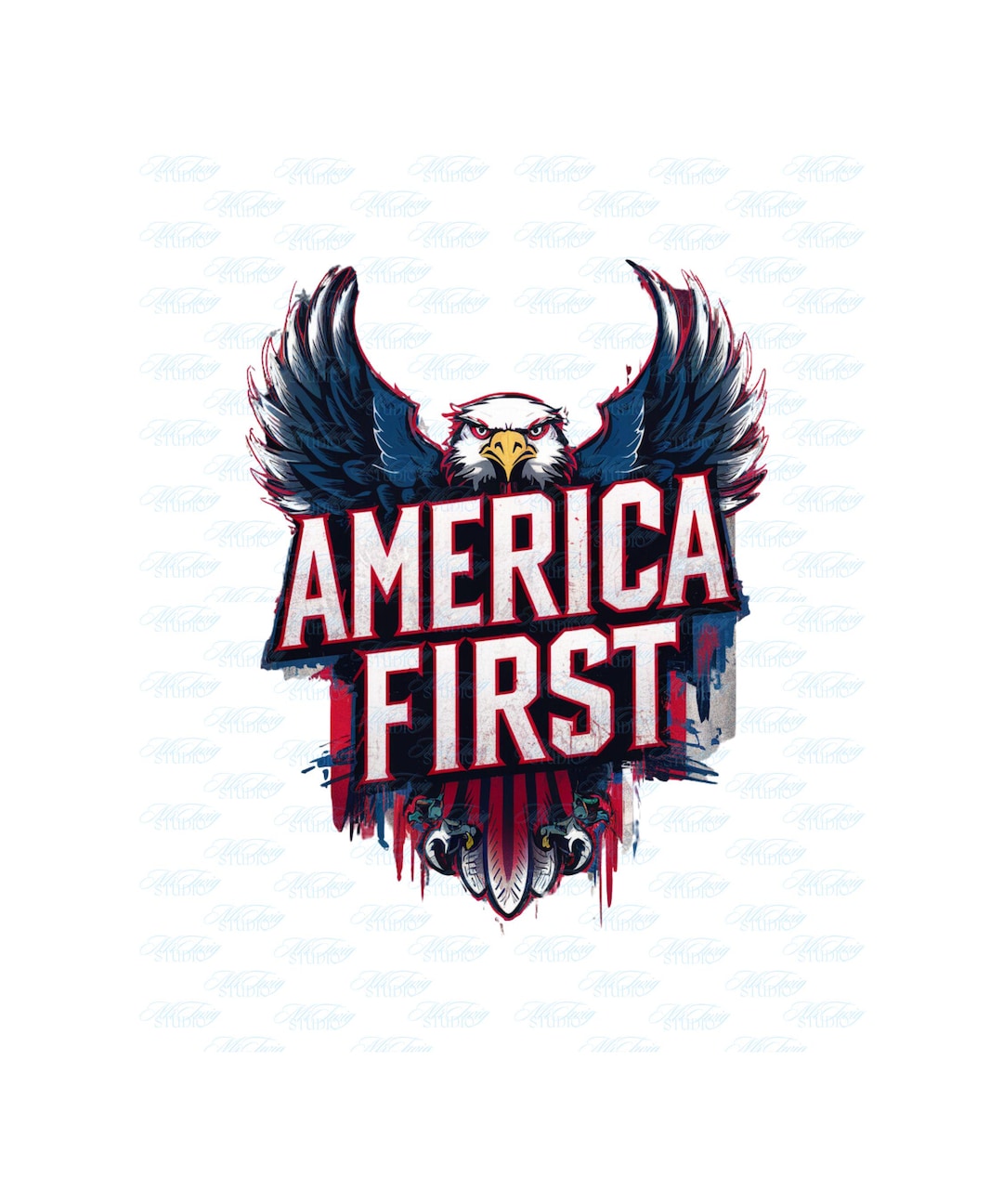 America First Eagle PNG: Patriotic USA Flag Clipart (digital Download ...