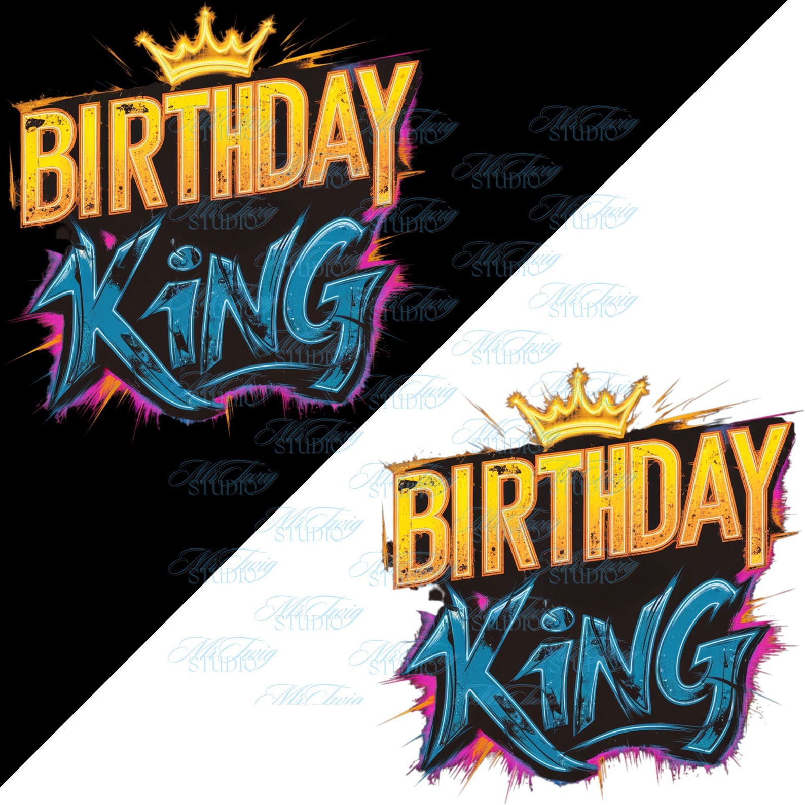 Birthday King Png, 5x Png Files, Birhtday Party PNG Instant Download ...