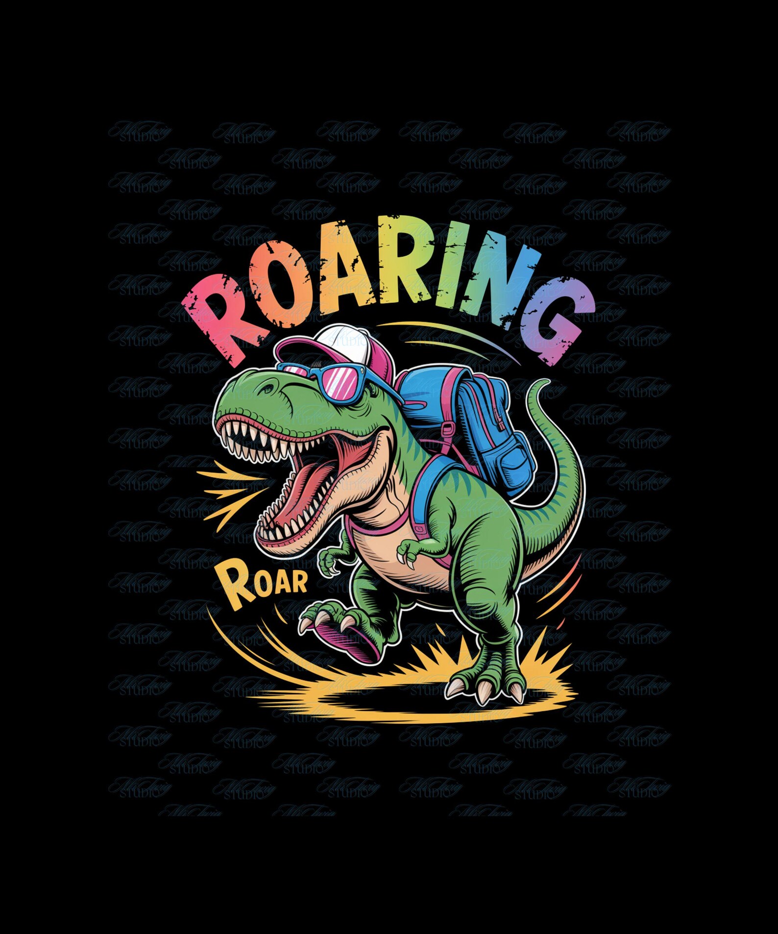 T-rex Back to School PNG: Dinosaur Kindergarten Design (digital ...