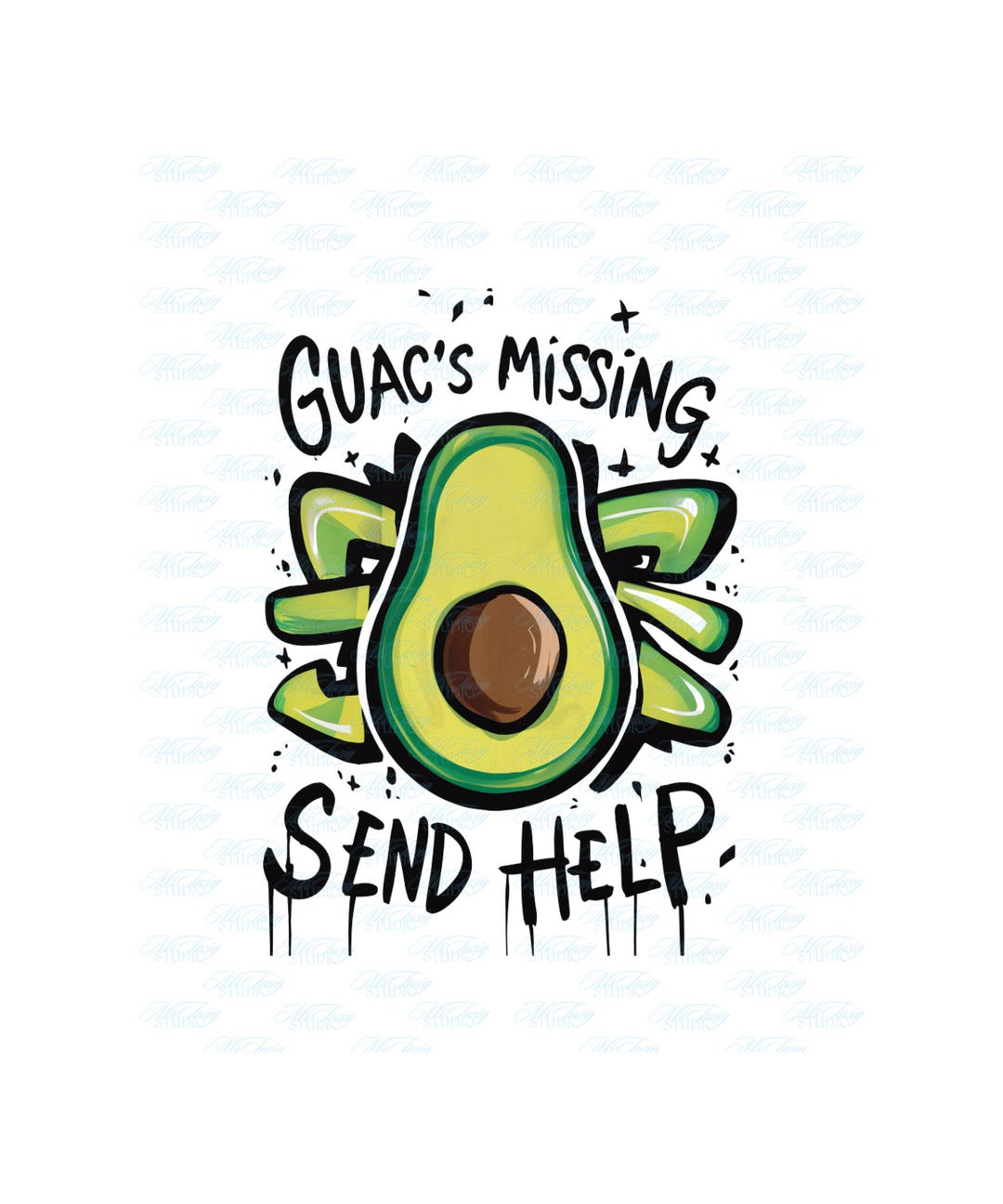 Guac's Missing Send Help Png, Cute Avocado Png, Guacamole Png, Avocado ...