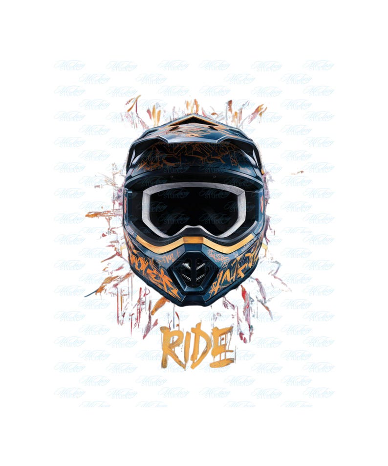 Ride PNG - Motorcycle Dirt Bike Motocross Helmet Graphic, Instant ...