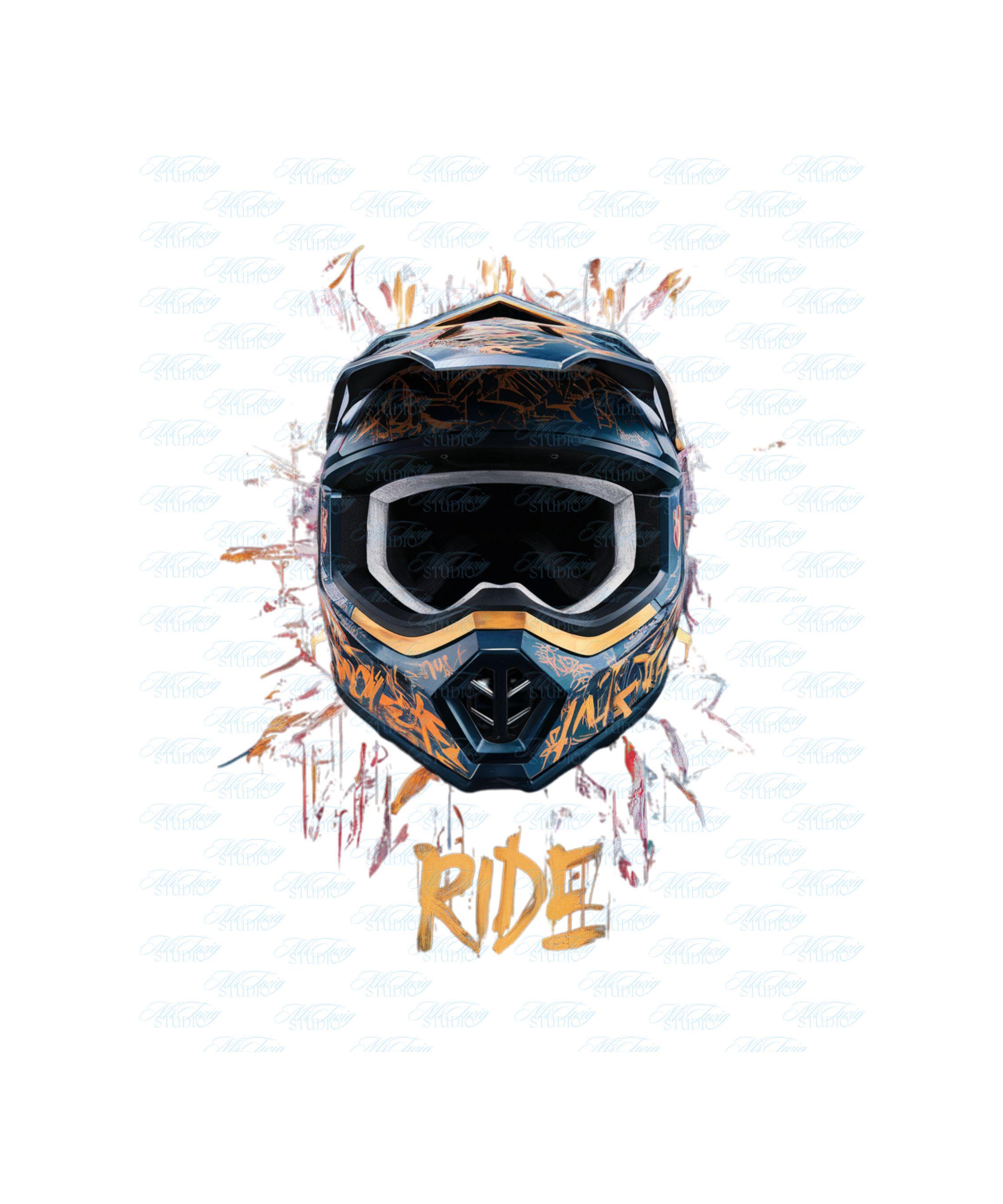 Ride PNG - Motorcycle Dirt Bike Motocross Helmet Graphic, Instant ...