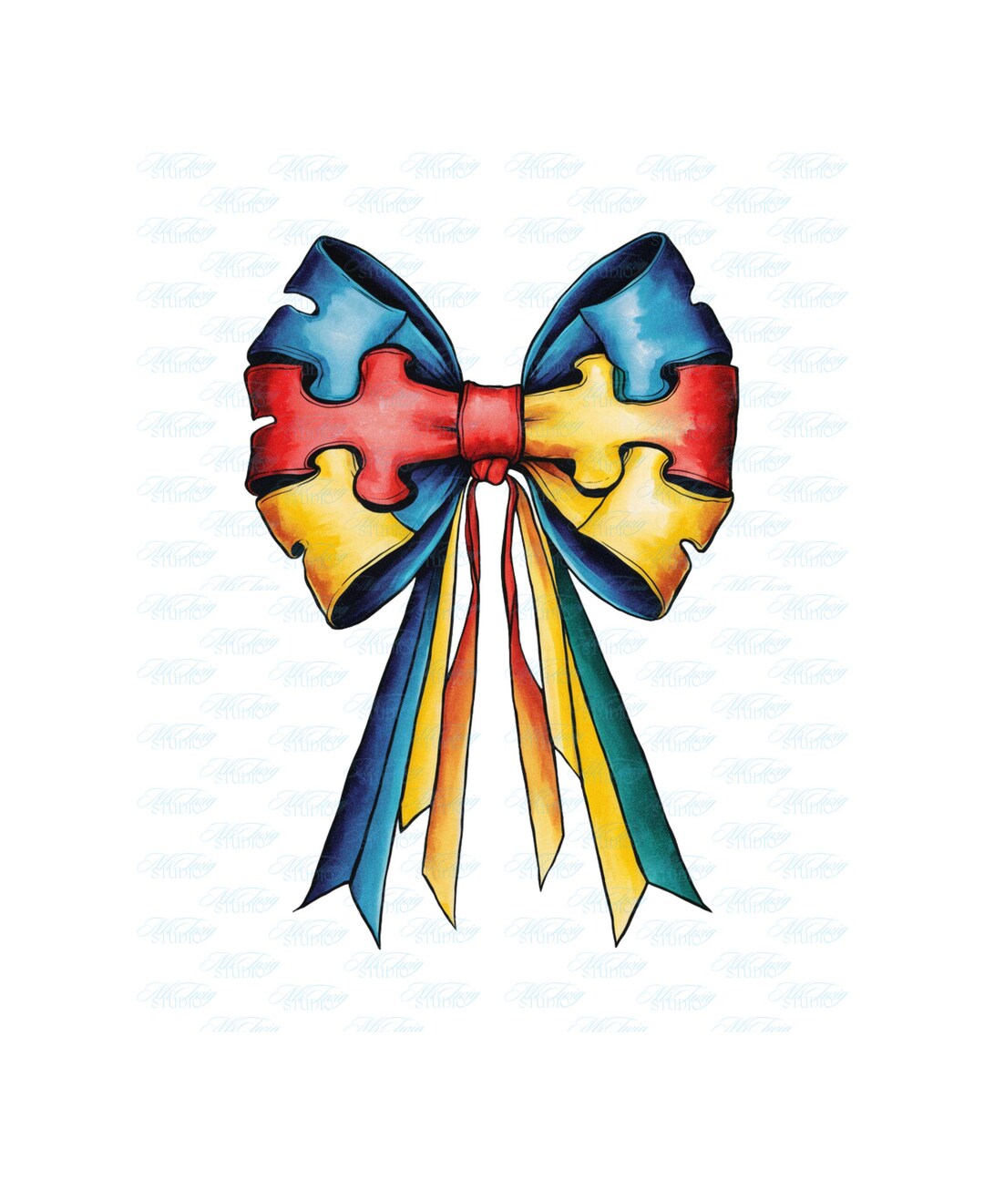 Autism Bow PNG, Autism Awareness Design, Coquette Bow Sublimation ...
