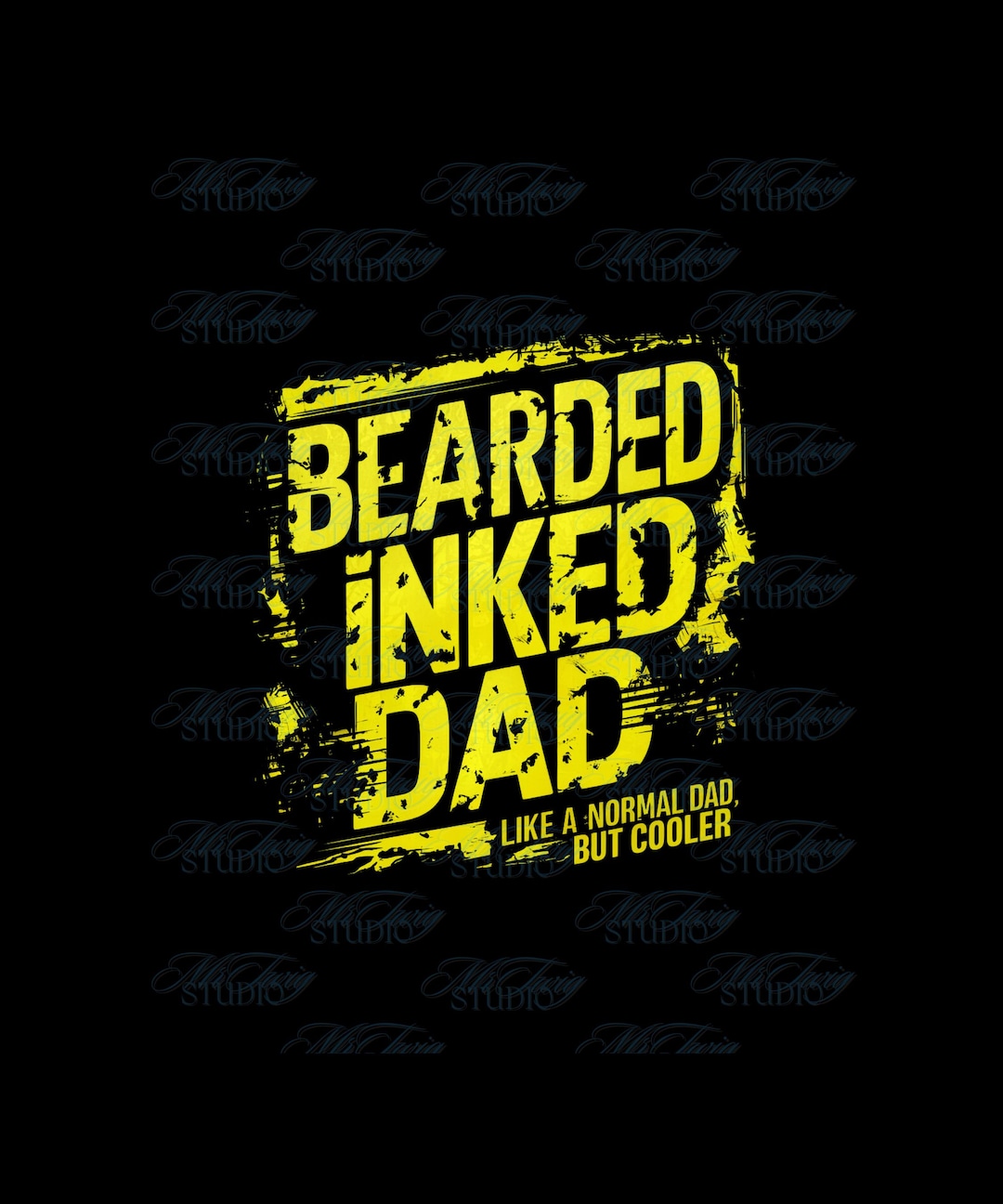 Bearded Inked Dad Png, Like A Normal Dad but Cooler, Cool, Tattooed ...