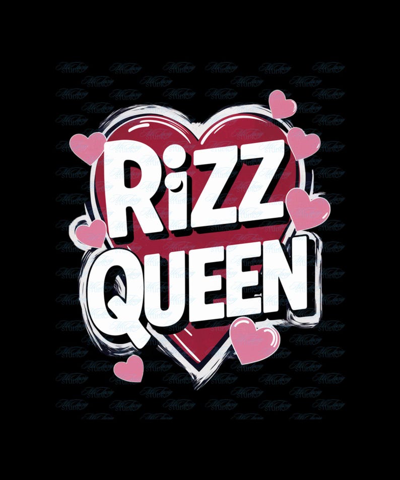 Rizz Queen Hearts PNG: Funny Sublimation Design (digital Download) - Etsy