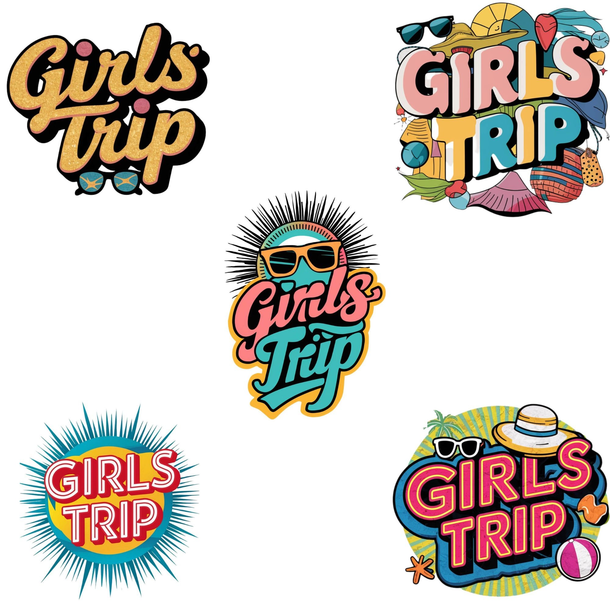 Girl's Trip Bundle Png, Girl's Weekend, Great Times, Summer Vibes, PNG ...