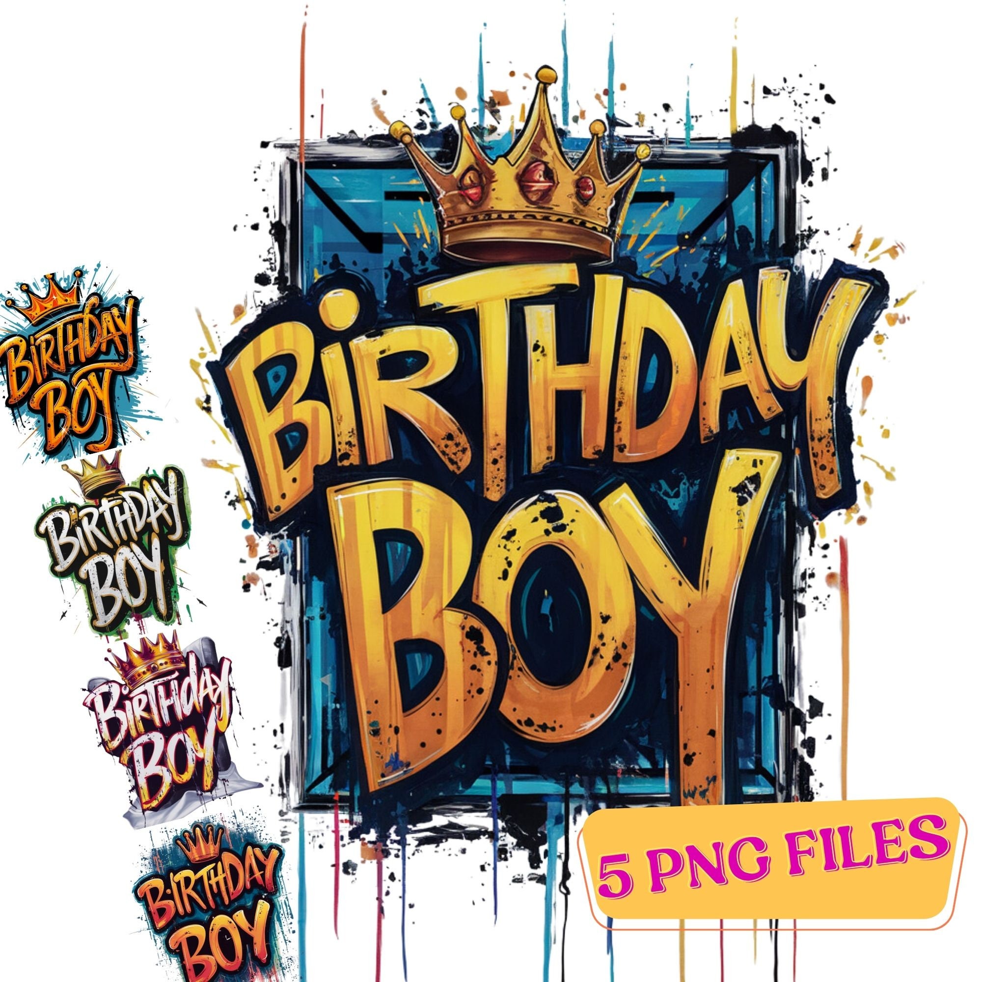 Birthday King PNG Graphic: Crown Design - Sublimation Download - Etsy
