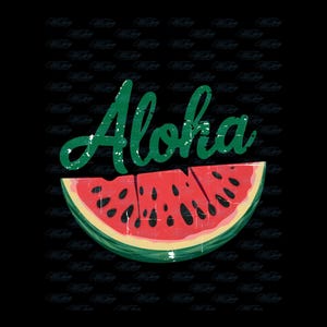 Aloha Png Sublimation Design, Aloha Summer Watermelon & Fruits Digital ...