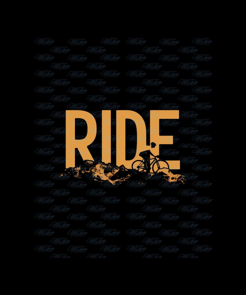 RIDE Png - Mountain Biker Design for Enthusiasts, Instant Download PNG ...