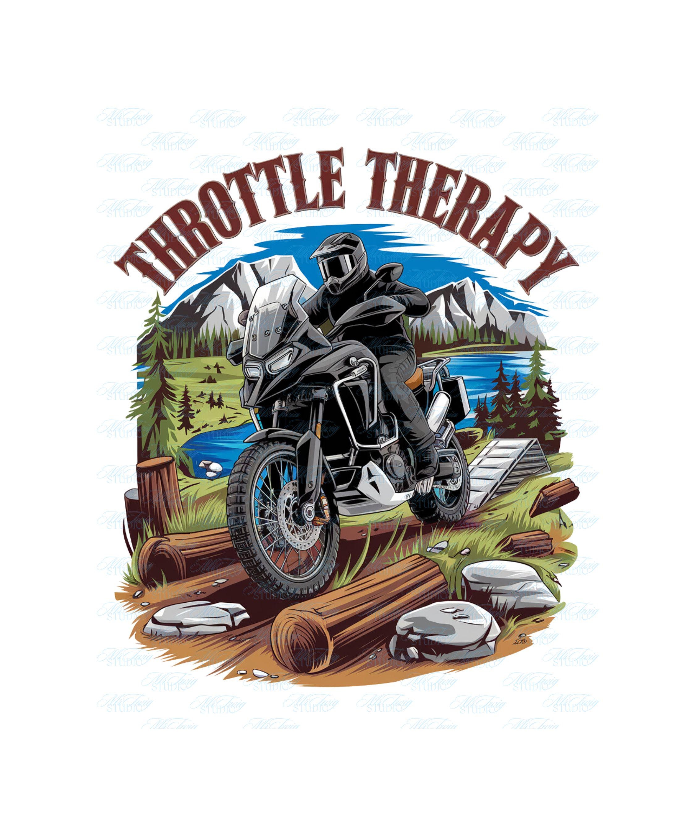 Throttle Therapy PNG, Adventure Motorbiker Digital File for Sublimation ...