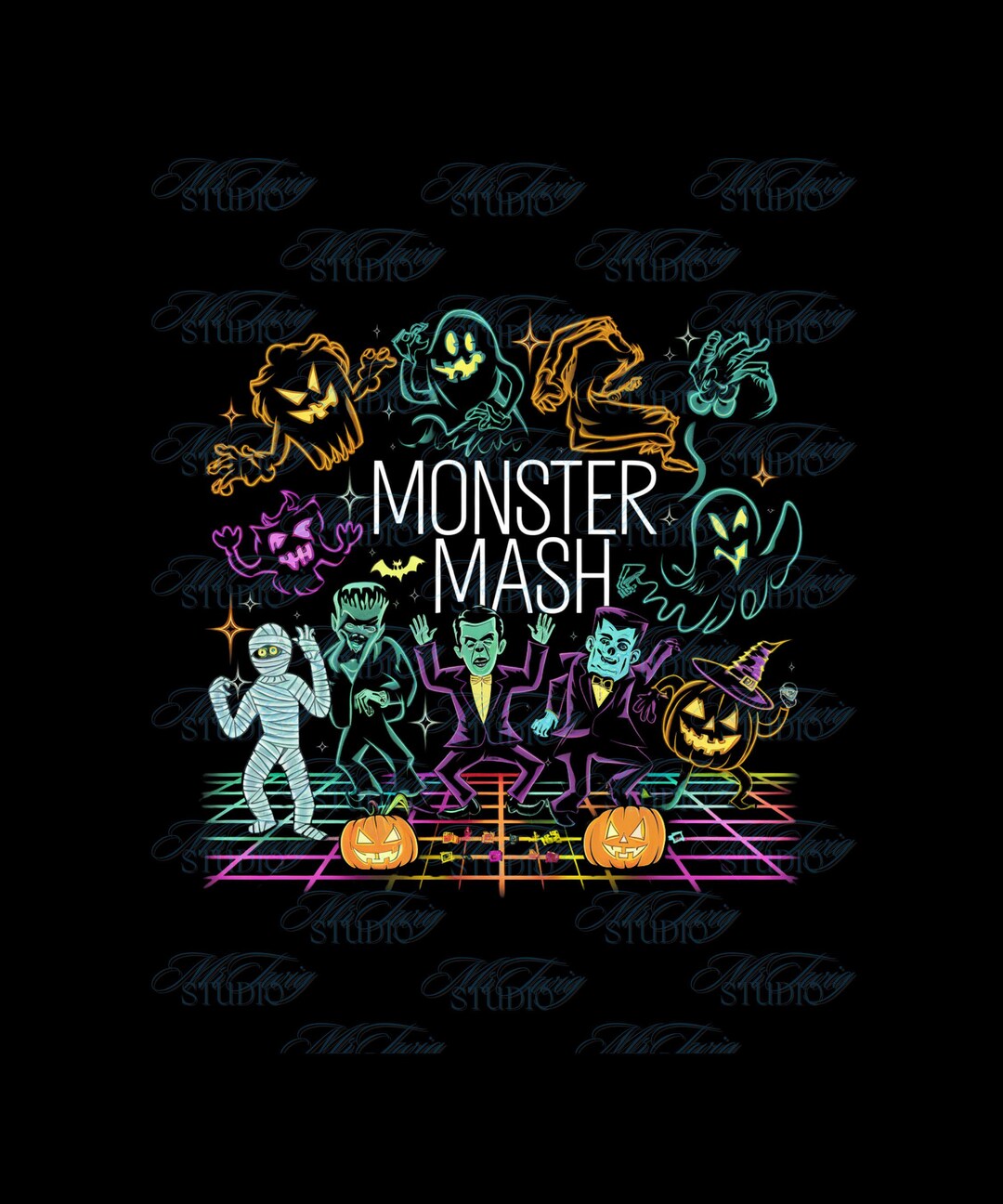 Vintage Monster Mash PNG, Halloween Monsters Digital Art, Retro ...