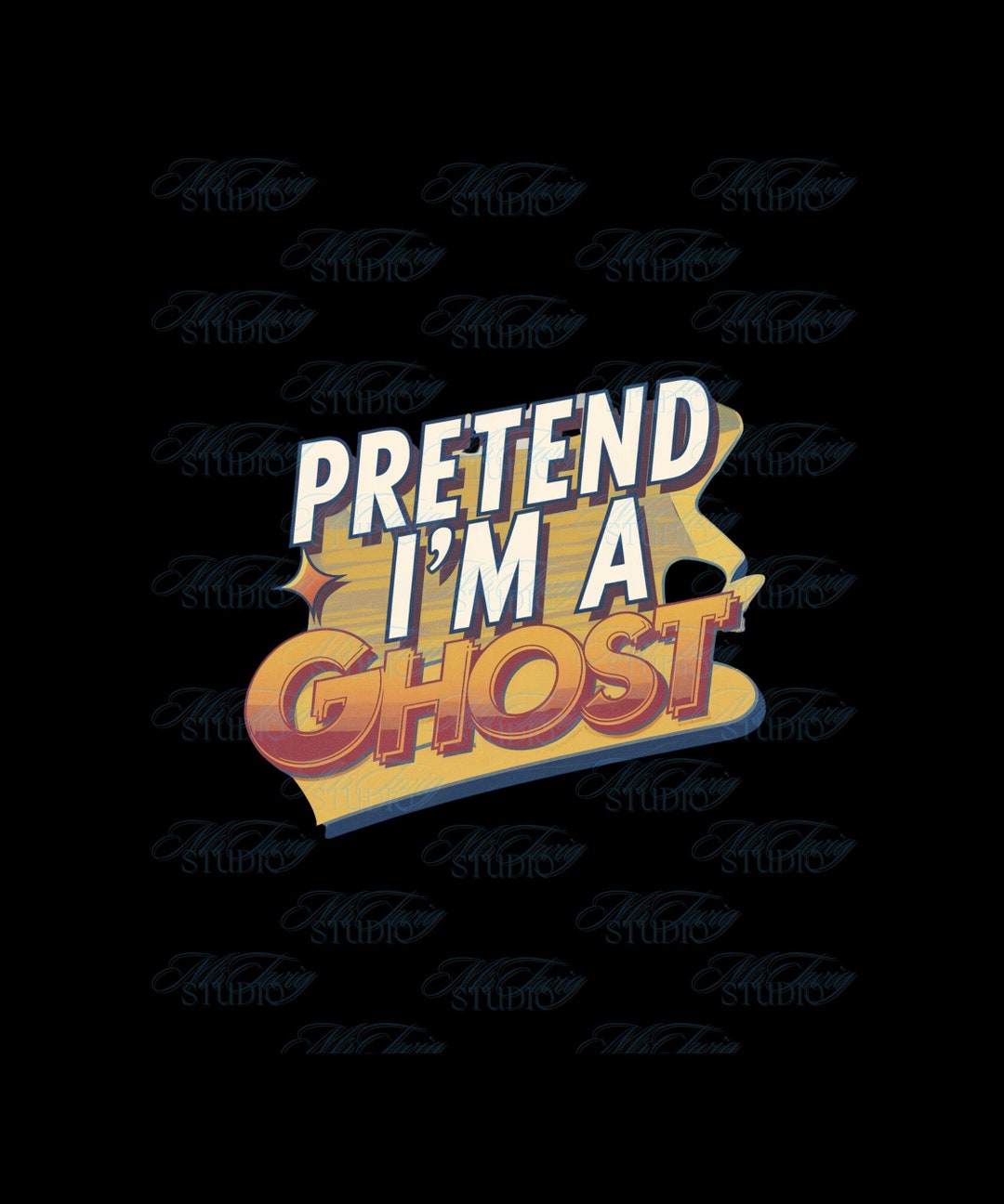 Pretend I'm A Ghost PNG, Cute Halloween Costume Graphic, Funny Retro ...