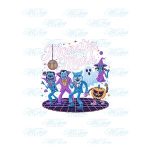 Vintage Monster Mash PNG, Halloween Monsters Digital Art, Retro Horror ...