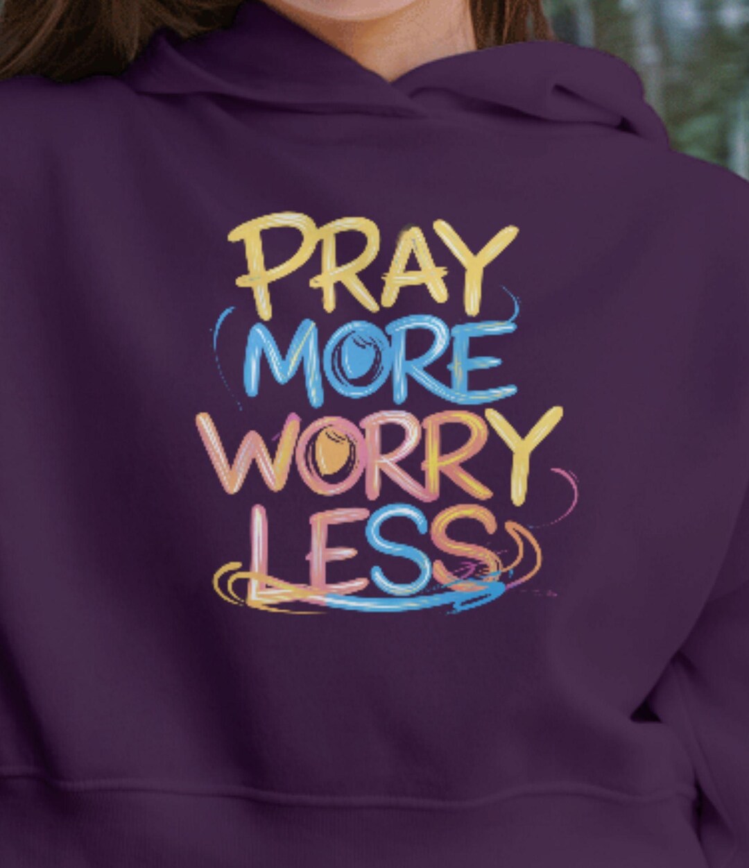 Pray More Worry Less PNG: Christian Pastel Clipart (digital Download ...