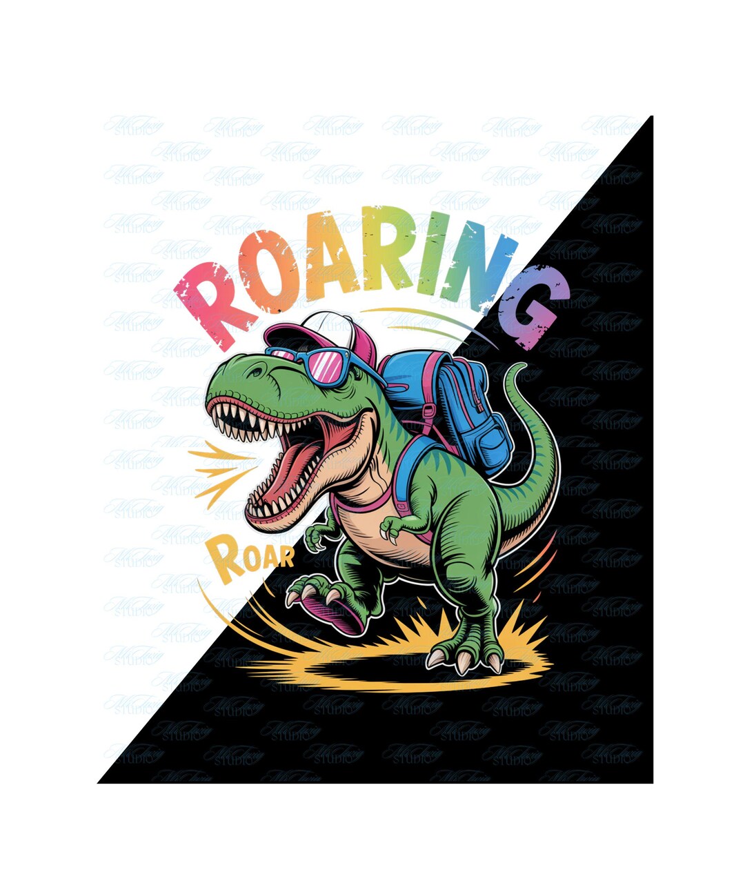 T-rex Back to School PNG: Dinosaur Kindergarten Design (digital ...