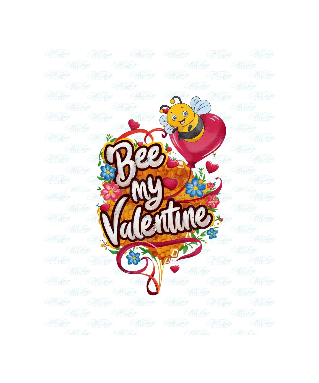 Bee My Valentine Png - Cute Valentine's Day Bee Clipart for Sublimation ...