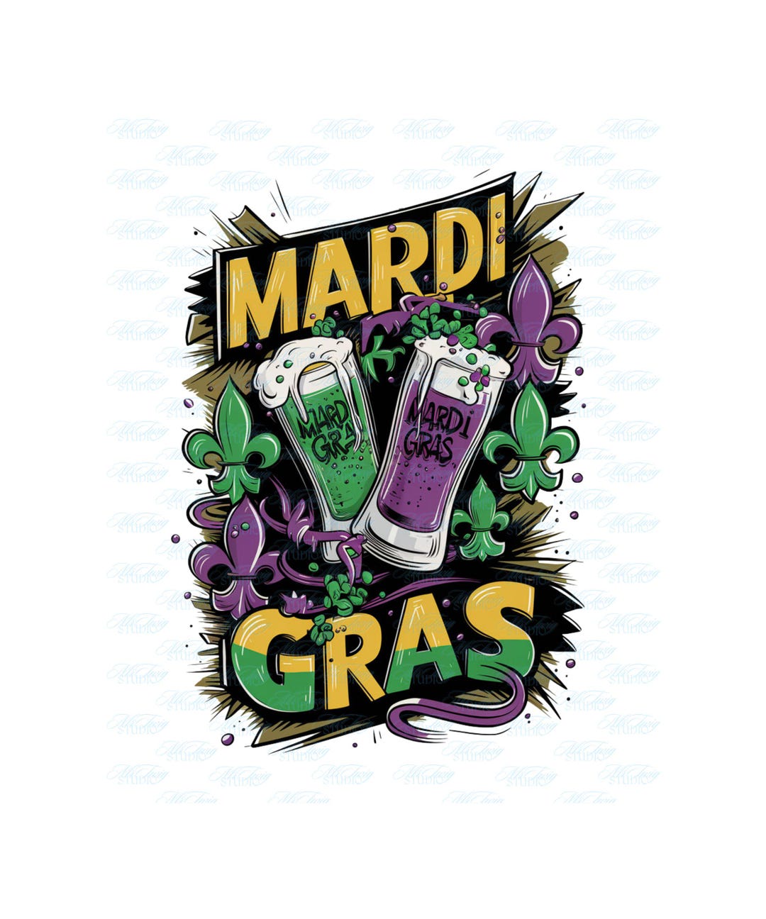 Mardi Gras PNG - Retro Shenanigans Clipart for Party Shirts, Drinks ...