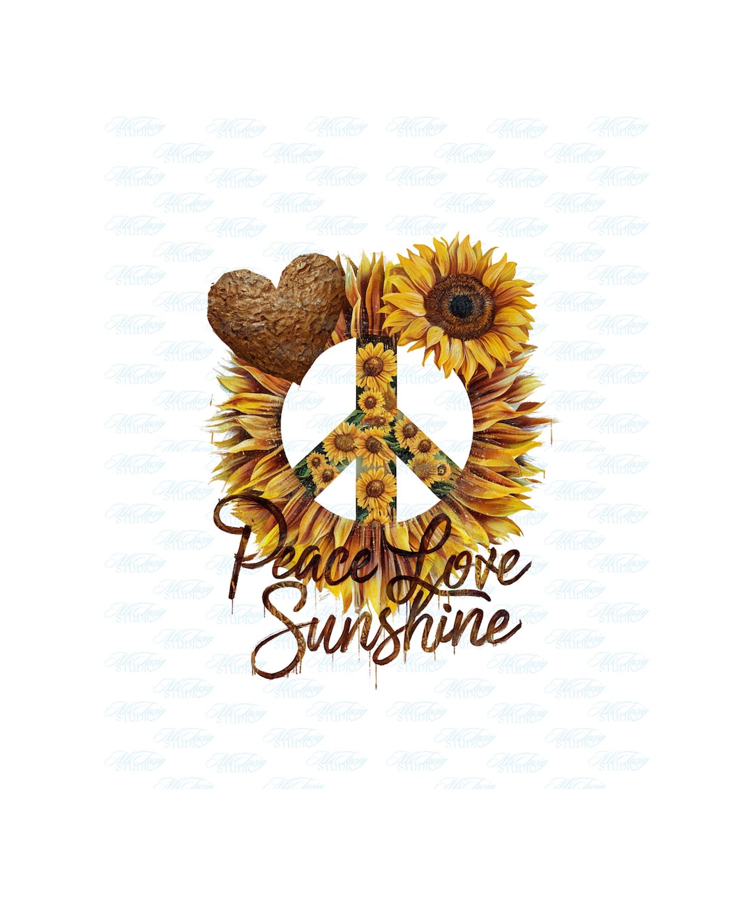 Sunflower Peace Sign PNG: Peace Love Sunshine Digital Download - Etsy