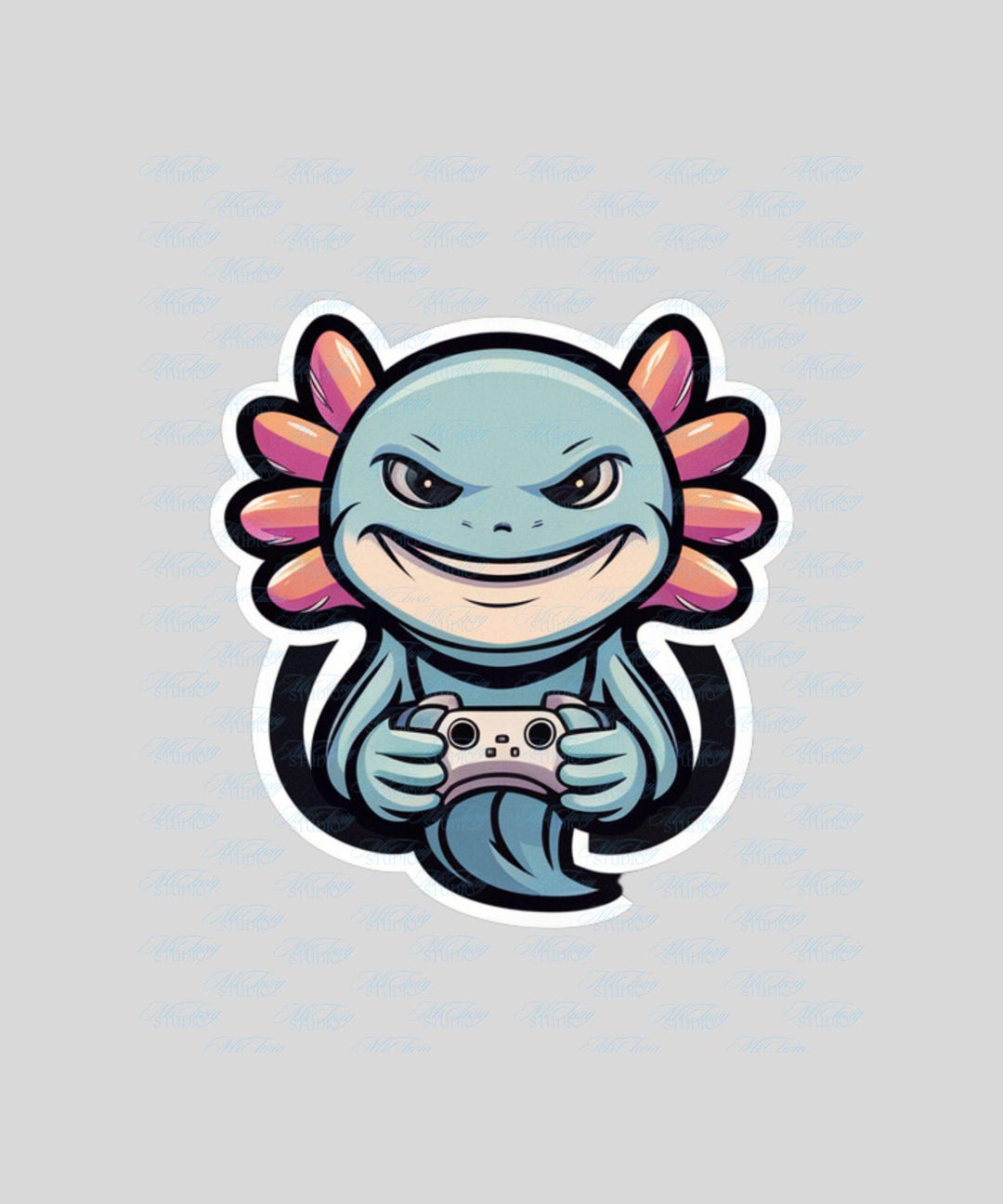 Cute Axolotl Gamer PNG | Adorable Axolotl Clipart & Colorful Digital ...