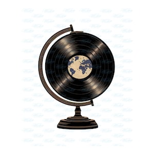 Vinyl Record Globe Png | Vinyl Record Clipart, Music Lover T-shirt ...
