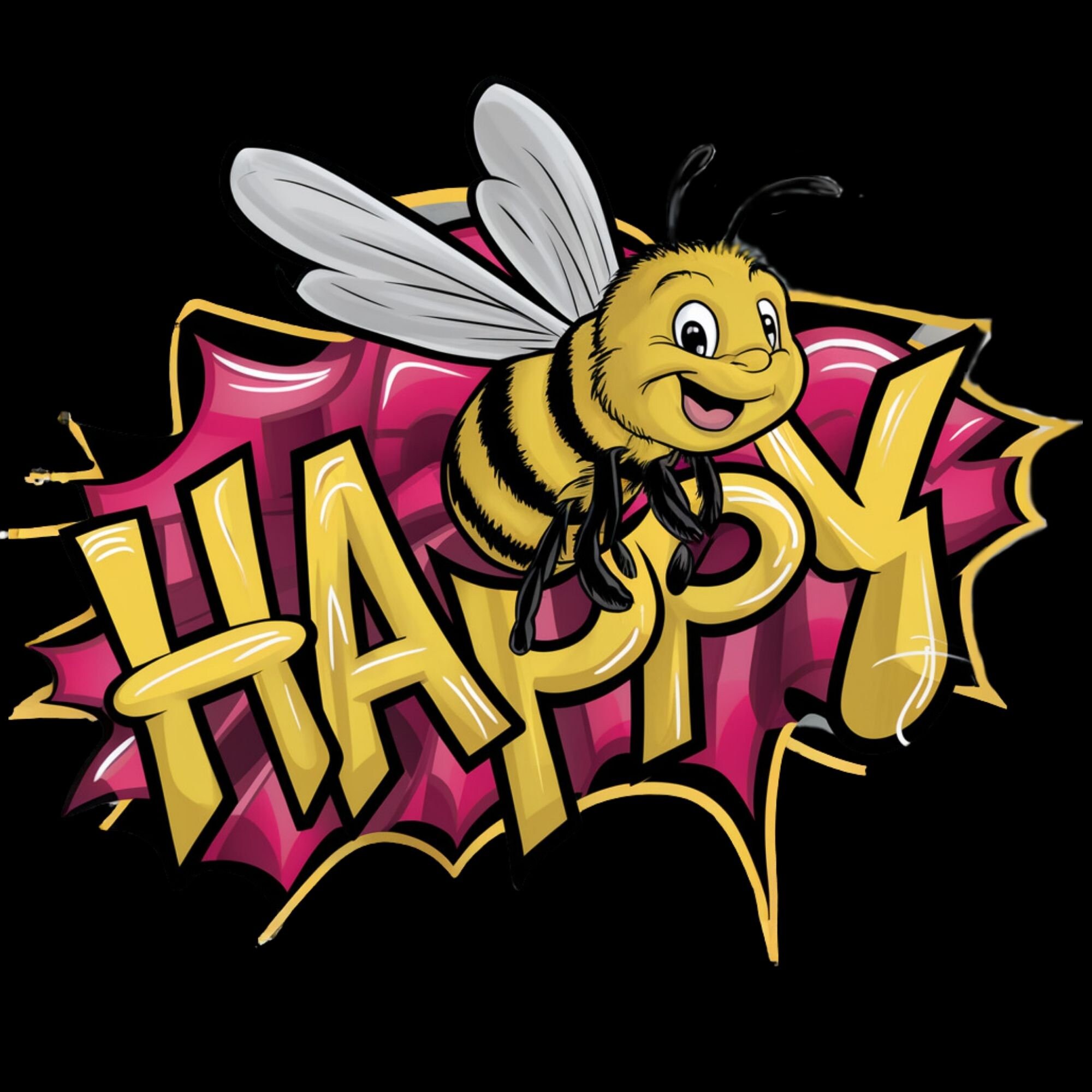 Be Happy Bee PNG Sublimation Design Download Süße glückliche lächelnde ...