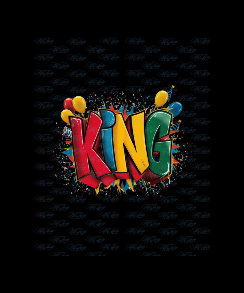 King Png, Dope Png, Birthday Party PNG, Birthday Art, Colorful Birthday ...