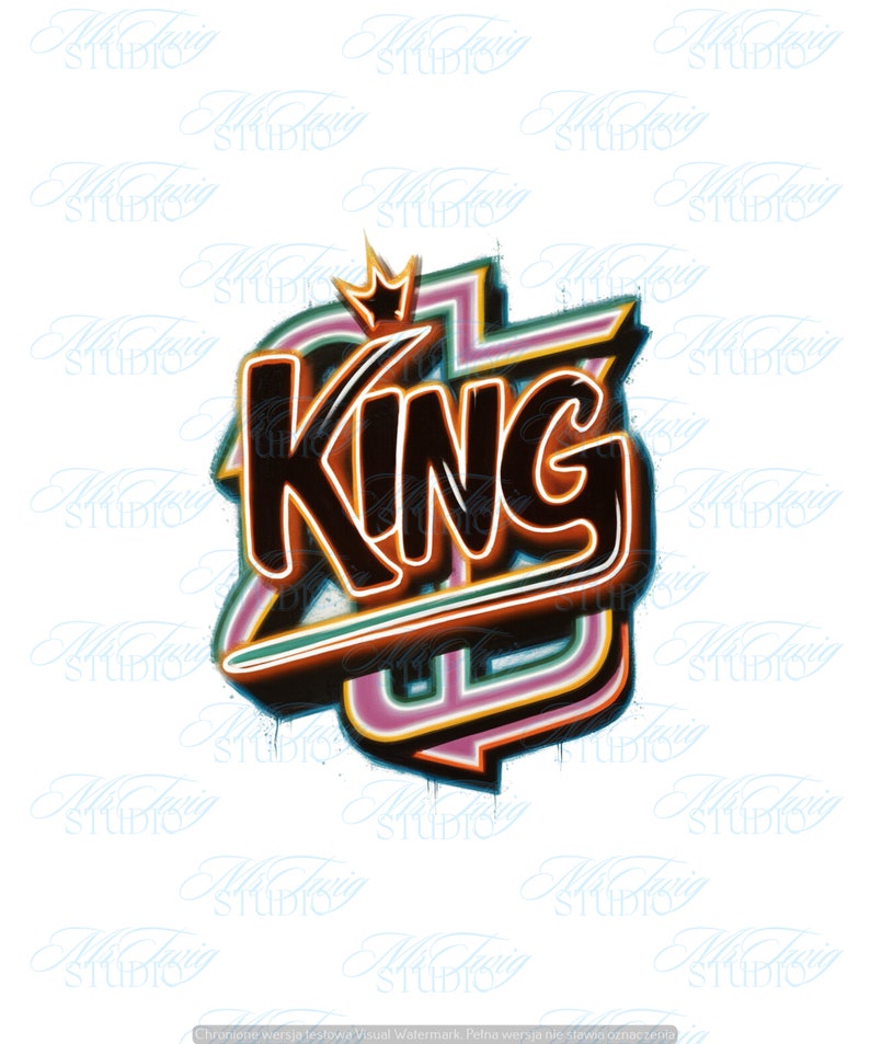 King Png, Dope Png, King Neon 3 PNG, Birhday Party PNG Instant Download ...