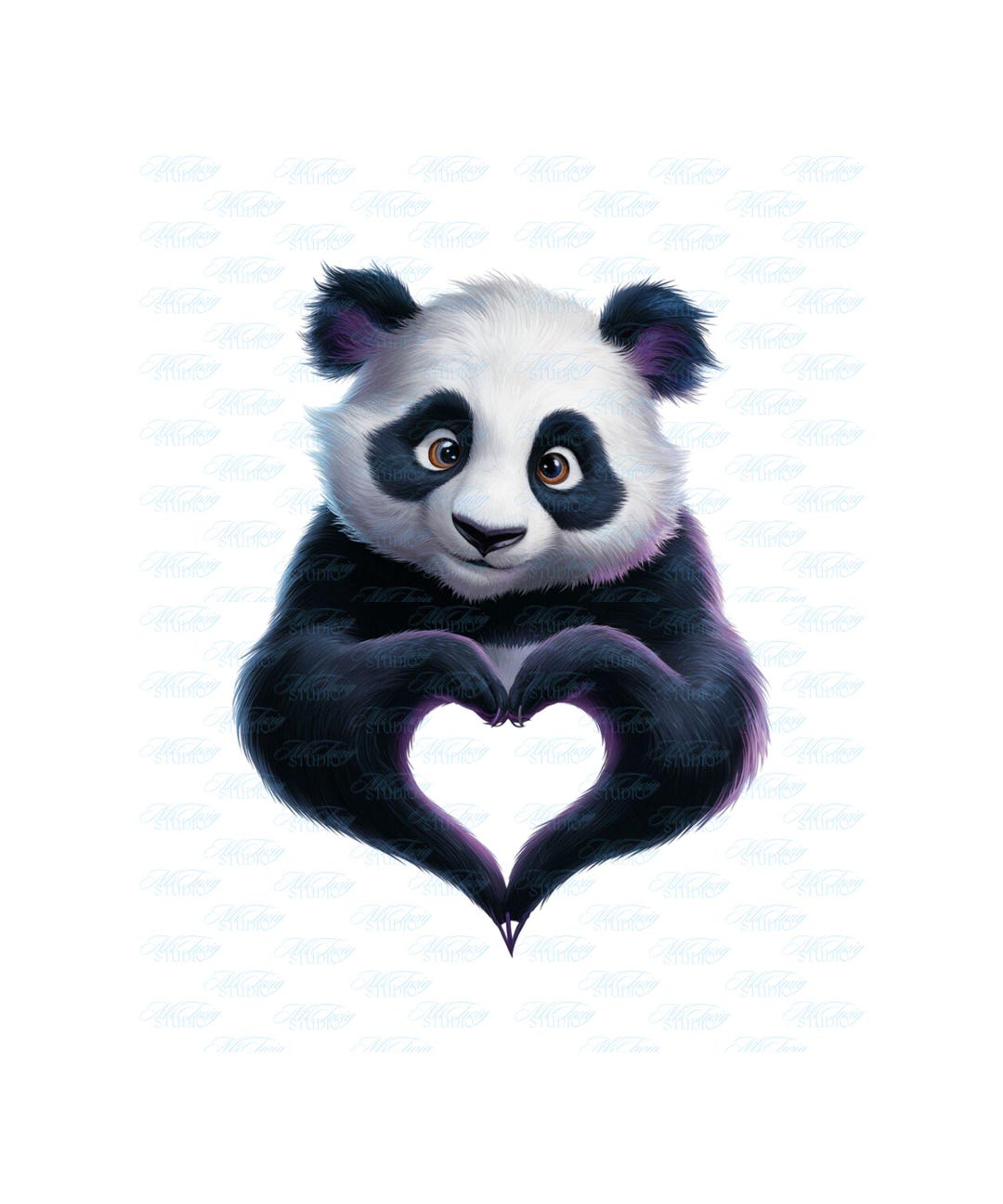 Panda Heart PNG Clipart - Cute Cartoon Panda Design for Valentine's Day ...
