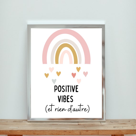 Affiche Pensée Positive Good Vibes Arc-en-ciel - Etsy
