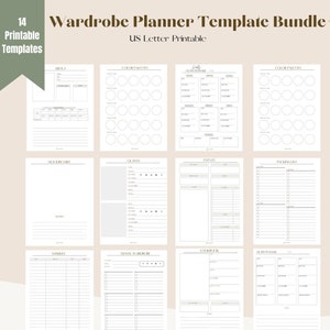 BUNDLE Wardrobe Planner Templates Printable PDF Templates | Etsy