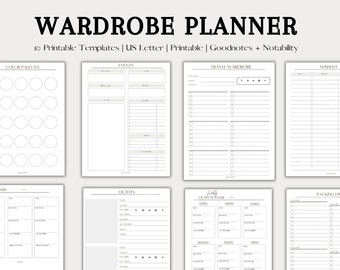 BUNDLE Wardrobe Planner Templates | Printable PDF Templates | Weekly ...