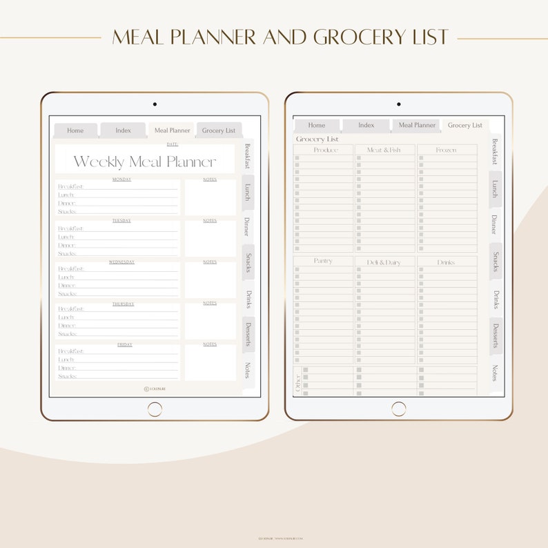 Digital Recipe Book | Weekly Meal Planner | Free Digital Stickers ...