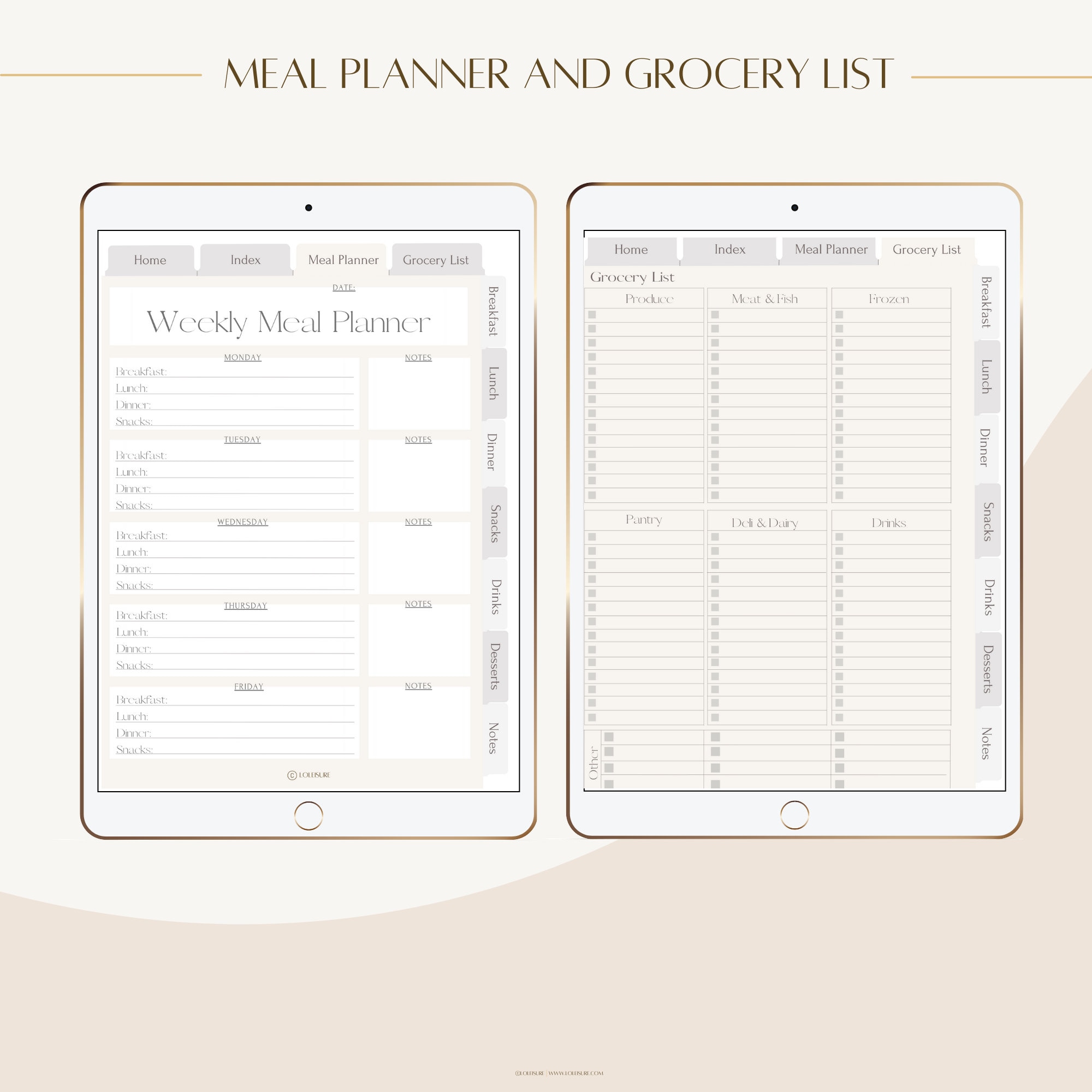 Digital Recipe Book Weekly Meal Planner Free Digital Stickers ...