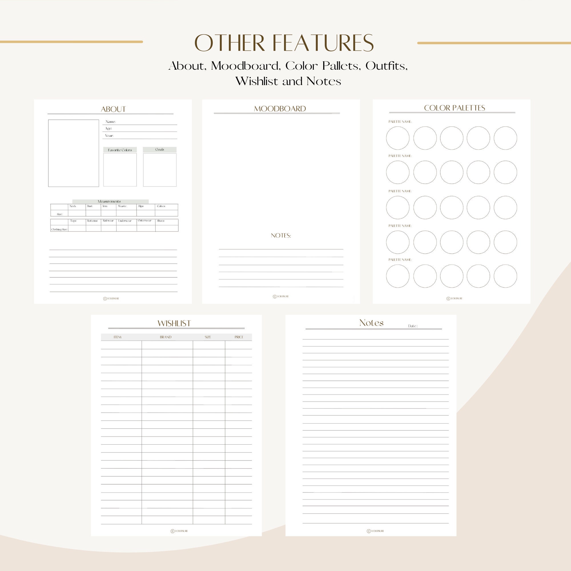 Wardrobe Planner Templates | Printable PDF Templates | Weekly Planning ...