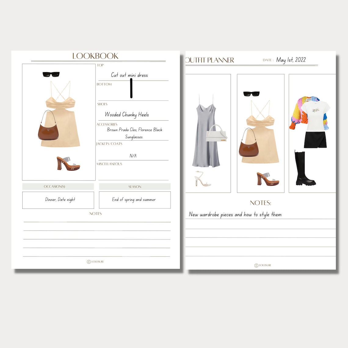 Wardrobe Planner Templates | Printable PDF Templates | Weekly Planning ...