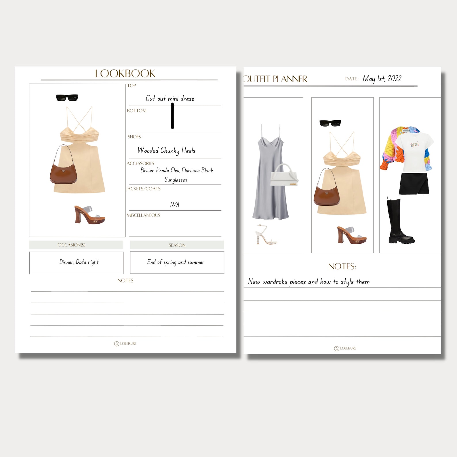 Wardrobe Planner Templates | Printable PDF Templates | Weekly Planning ...