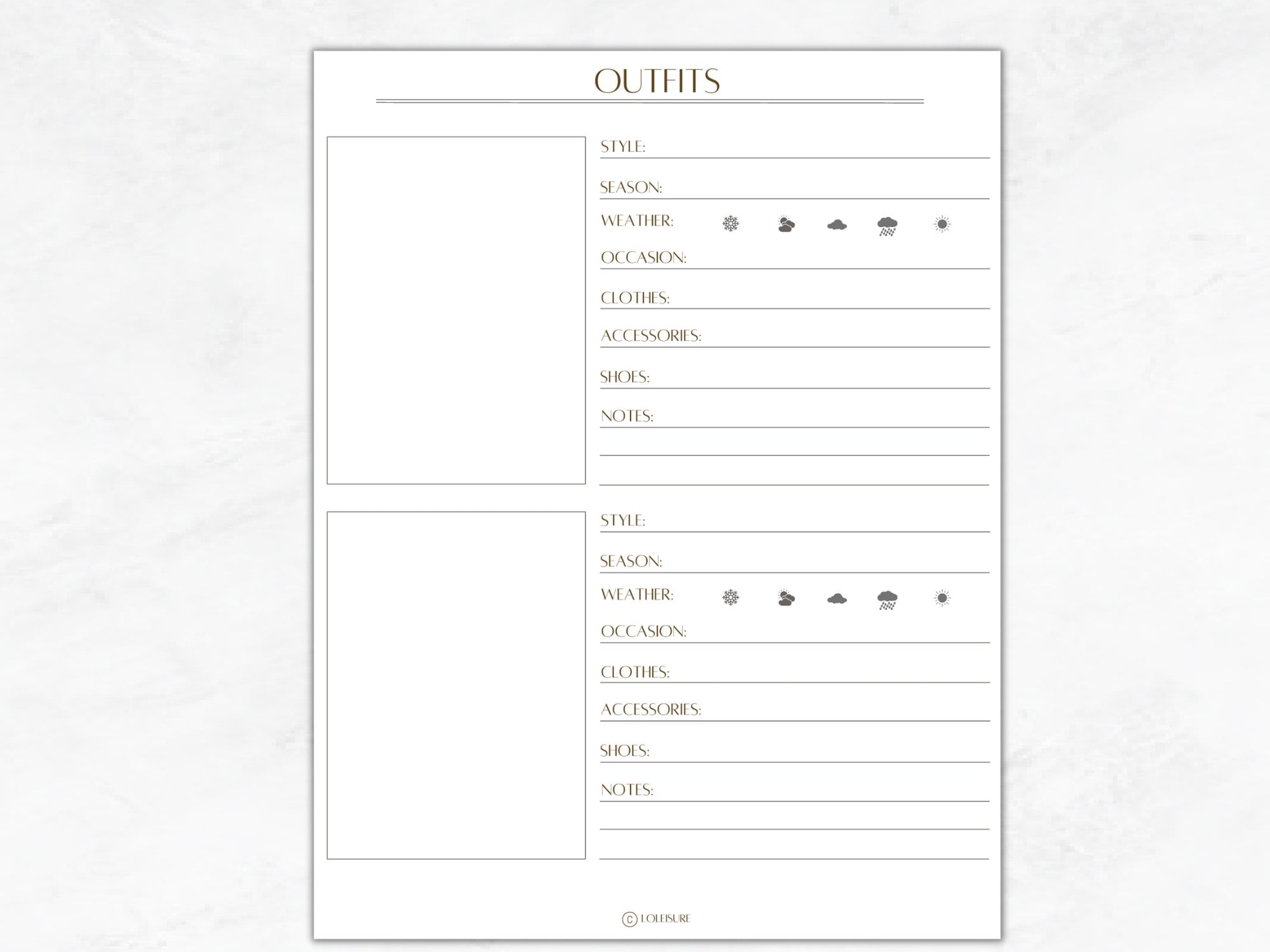 Outfit Planner | Wardrobe Planner | Digital and Printable Templates ...