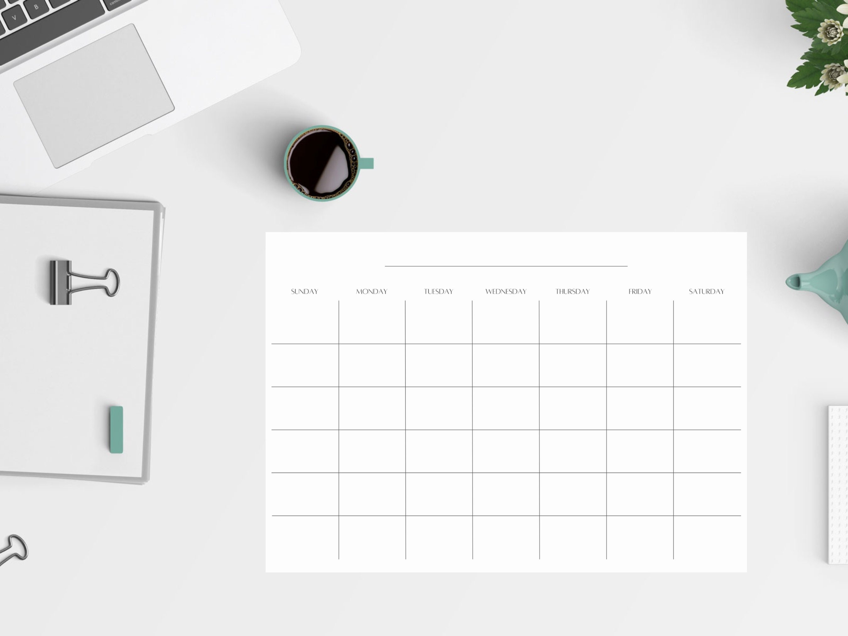 Blank Calendar Page | Printable Monthly Calendar | Monthly Planner ...