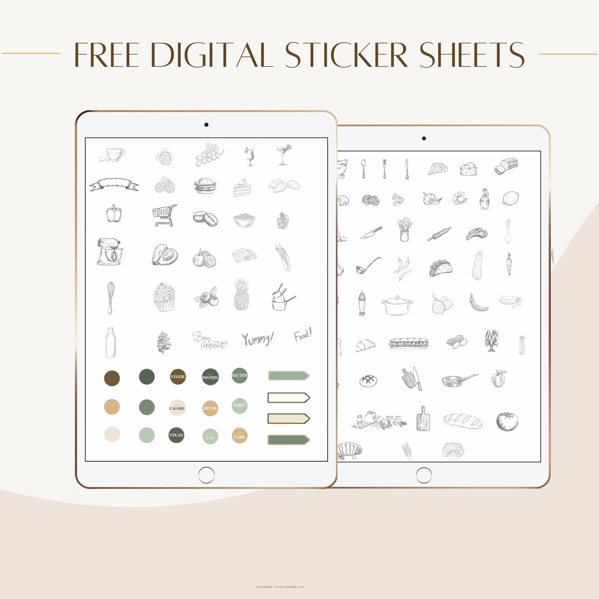 Digital Recipe Book Weekly Meal Planner Free Digital Stickers ...