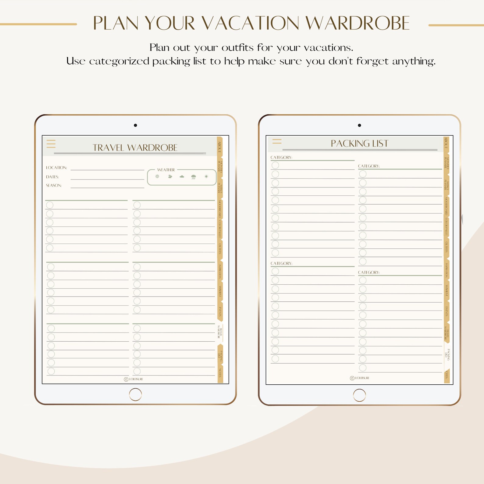 Digital Wardrobe Journal | Monthly/weekly Calendar | Event/vacation ...