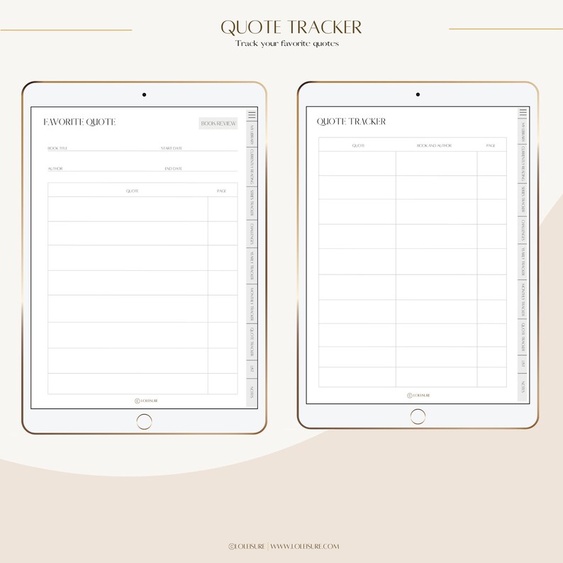 Digital Reading Journal Monthly Reading Tracker Hyperlinked Book ...