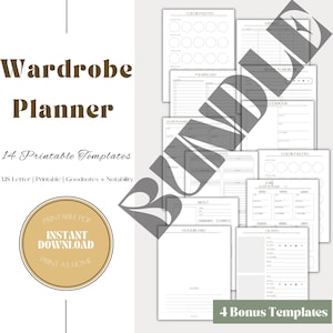 BUNDLE Wardrobe Planner Templates | Printable PDF Templates | Weekly ...