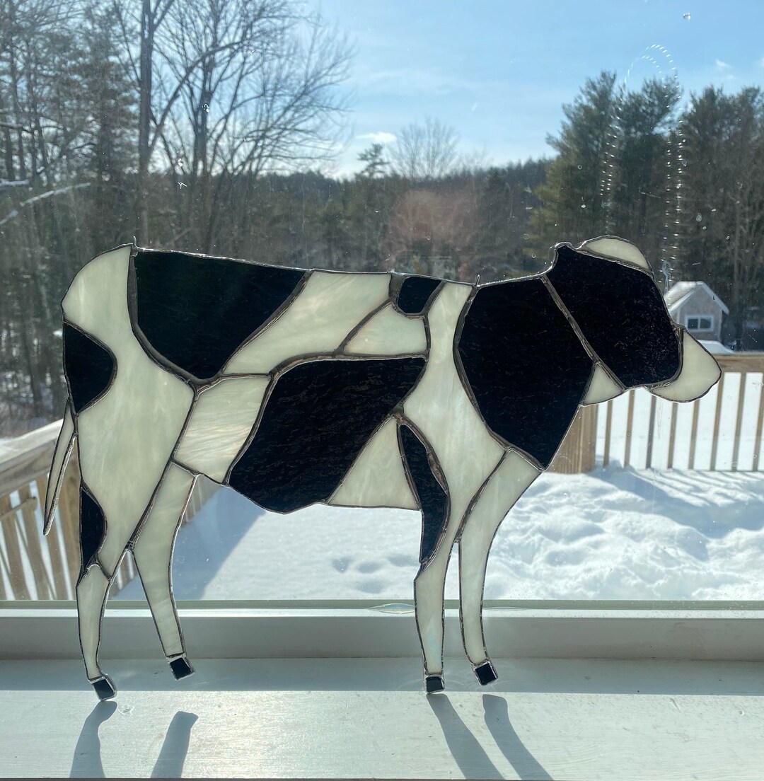 Cow Stained Glass Sun Catcher - Etsy