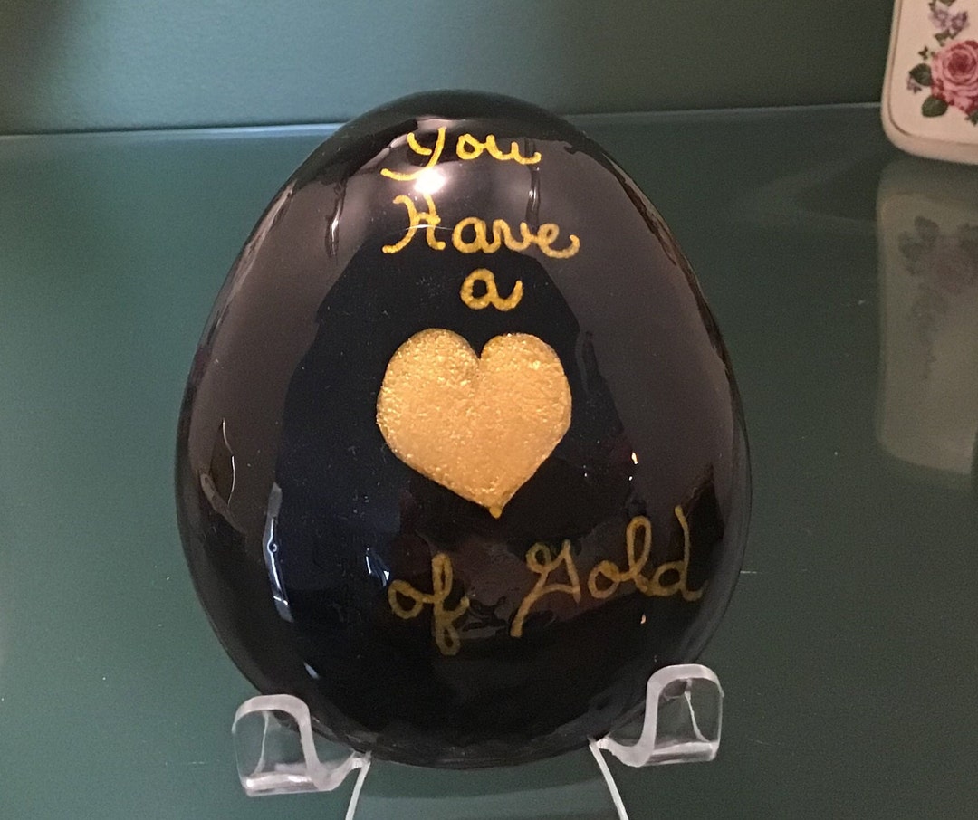 Heart of Gold Hand Painted Rocks Heart of Gold Painted Kindness ...