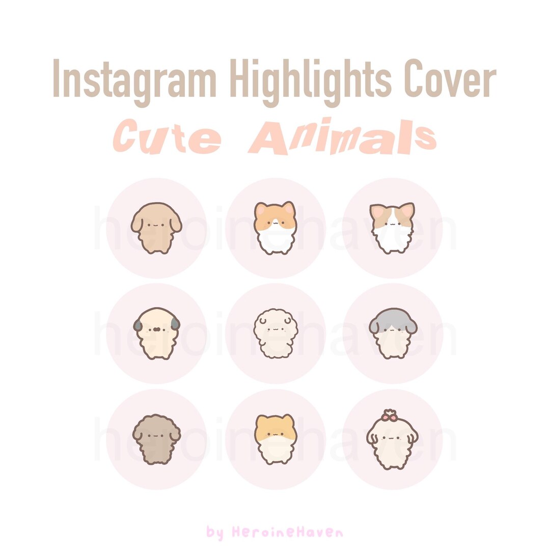 Cute Animal Instagram Highlight Covers | Pastel Aesthetic Icons (PNG ...