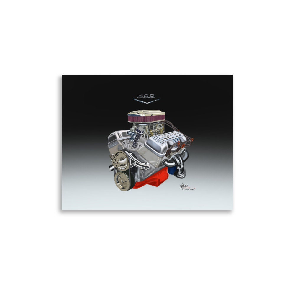 Chevrolet 409 Engine Print - Etsy